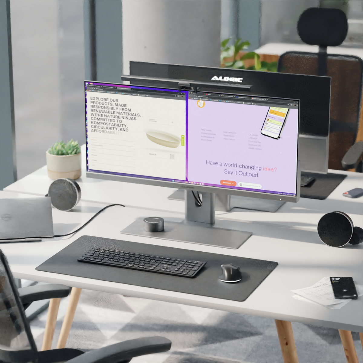 Edge 40" Ultrawide QHD Monitor Ultimate Home Workspace Kit - Space Gre