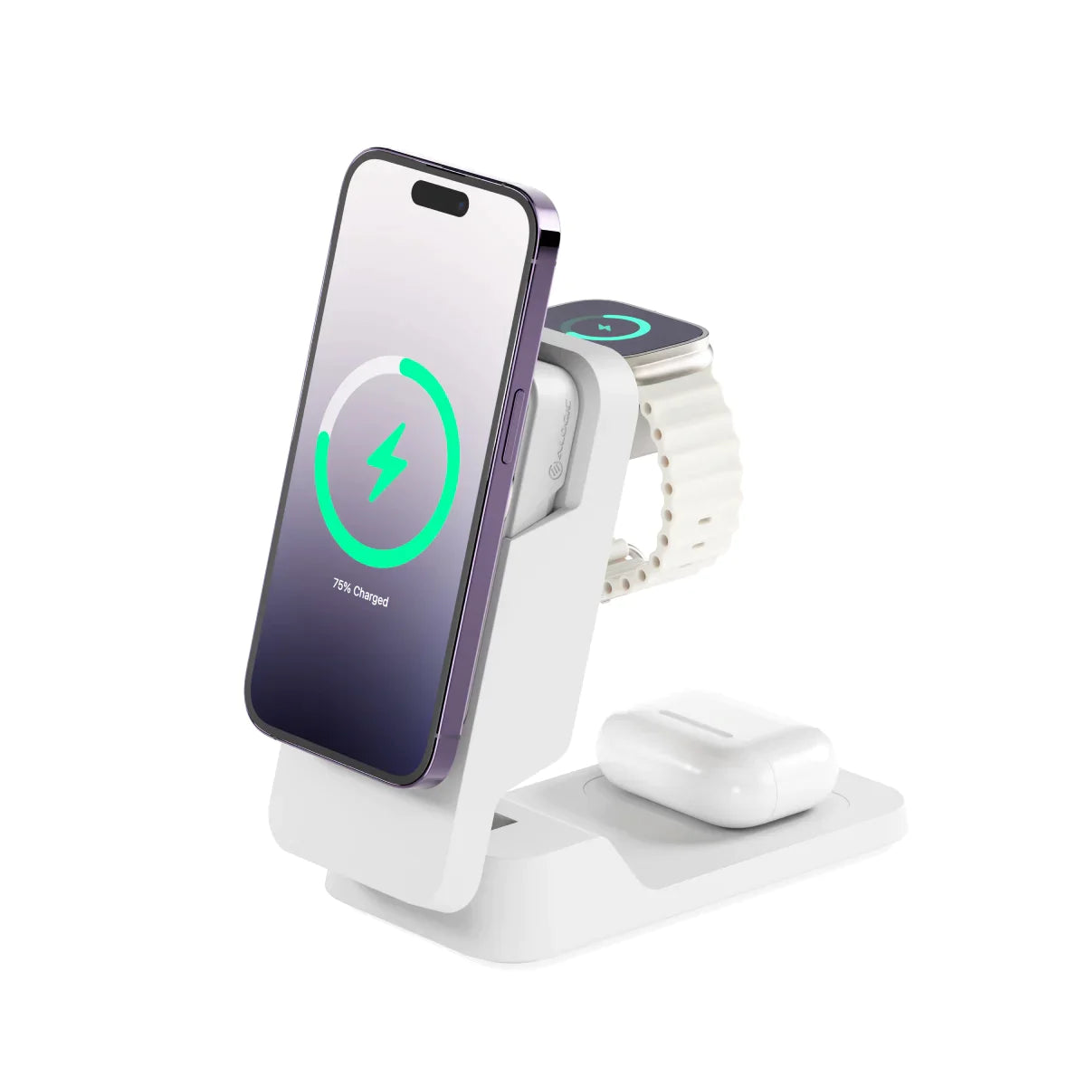Matrix Ultimate 3-in-1 Wireless Charger with 5,000mAh MagSafe Power Ba